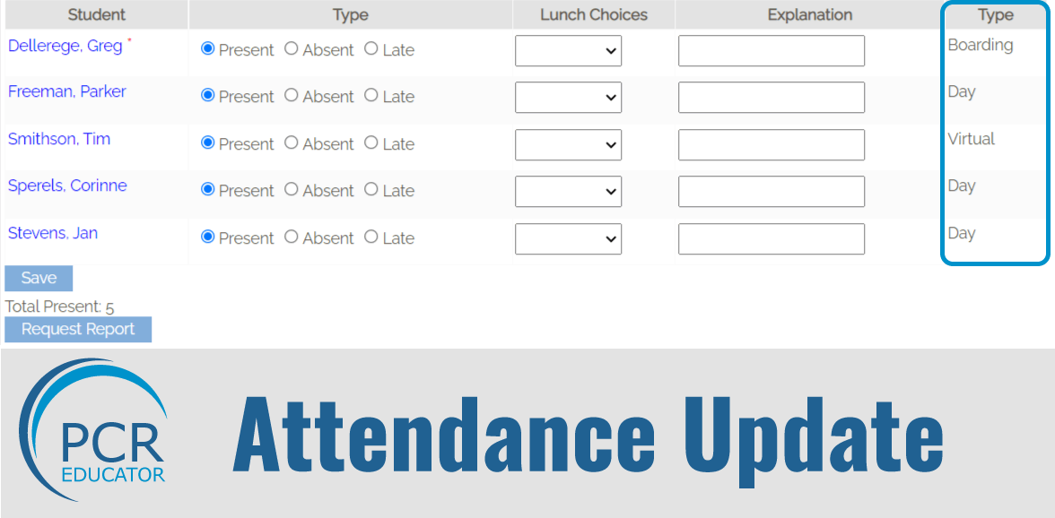 Attendance Update